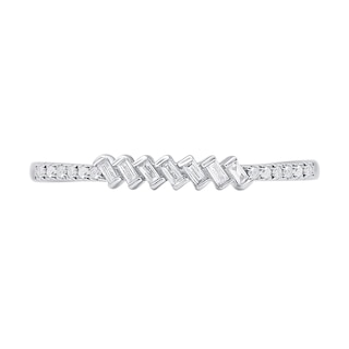 1/10 CT. T.W. Baguette Diamond Zig-Zag Ring in 10K White Gold | Zales