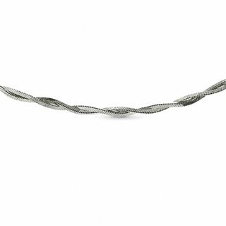 Twisted Snake Chain Necklace in 14K White Gold - 18" | Zales