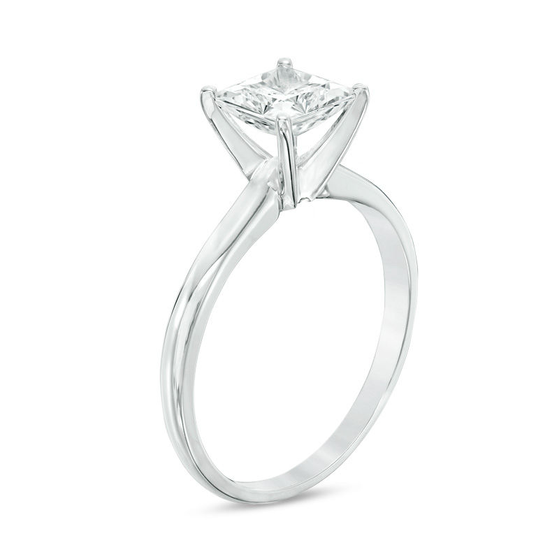 Zales 1 ct. Certified Princess Cut Diamond Solitaire Engagement Ring in 14K White Gold I I2