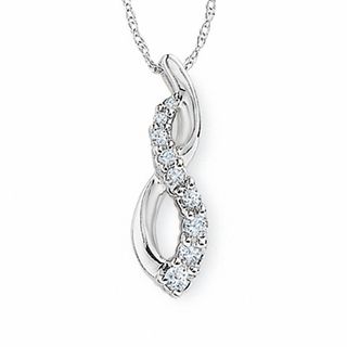 1/6 CT. T.W. Journey Diamond Infinity Pendant in 10K White Gold | Zales