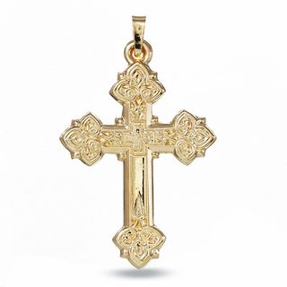 Large Fancy Cross Charm Pendant in 14K Gold | Zales