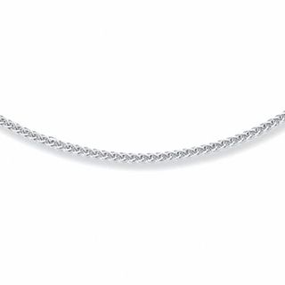 1.3mm Square Wheat Chain Necklace in 14K White Gold - 18" | Zales