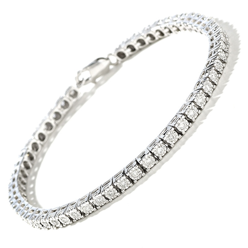 1 Ct T W Diamond Tennis Bracelet In Sterling Silver Zales