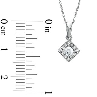 1/4 CT. T.W. Diamond Square Frame Pendant in 10K White Gold | Zales