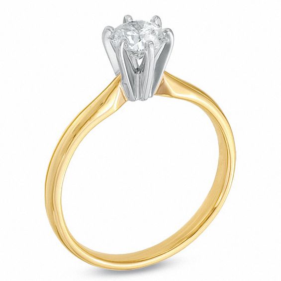 5/8 CT. Diamond Solitaire Engagement Ring in 14K Gold | Engagement ...