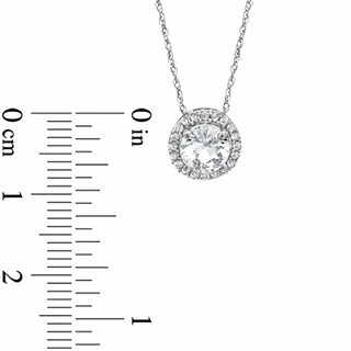 6.0mm Lab-Created White Sapphire Pendant in 10K White Gold | Zales