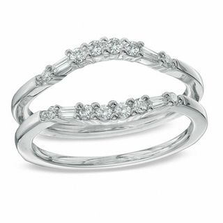 1/3 CT. T.W. Diamond Contour Solitaire Enhancer in 14K White Gold | Zales