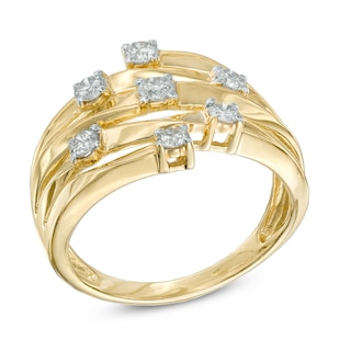 1/2 CT. T.W. Diamond Orbit Ring in 10K Gold | Zales