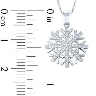 Diamond Accent Round Snowflake Pendant in Sterling Silver | Zales