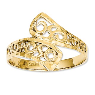 Diamond-Cut Filigree Bypass Ring in 14K Gold | Zales