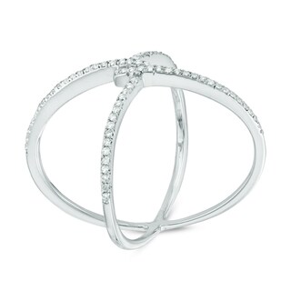 1/8 CT. T.W. Diamond Orbit Ring in Sterling Silver | Zales