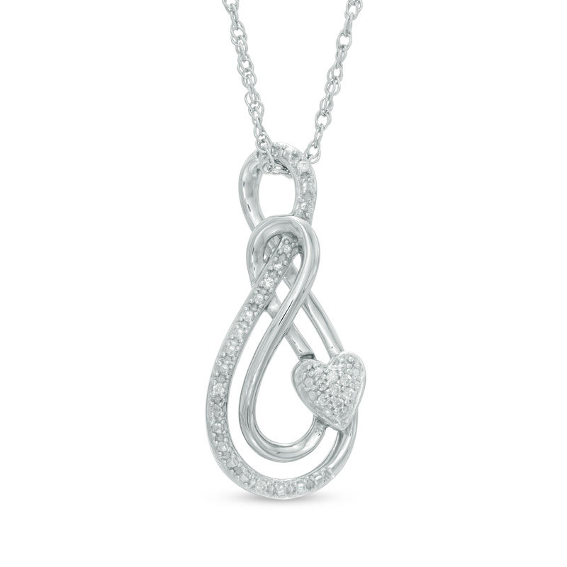 Zales Diamond Accent Swirl Pendant in Sterling Silver