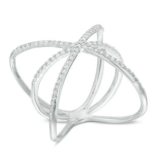 1/4 CT. T.W. Diamond Orbit Ring in 10K White Gold | Zales