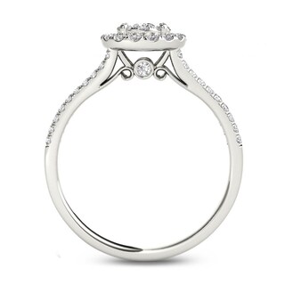 1/2 CT. T.W. Composite Diamond Frame Engagement Ring in 14K White Gold ...