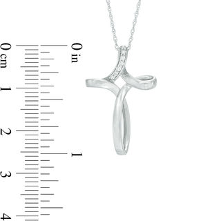 Diamond Accent Looped Cross Pendant in 10K White Gold | Zales
