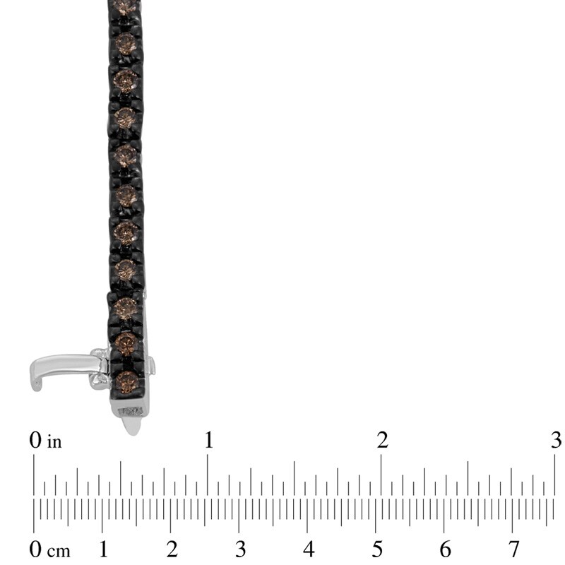 1 Ct T W Champagne Diamond Tennis Bracelet In 10k White Gold With