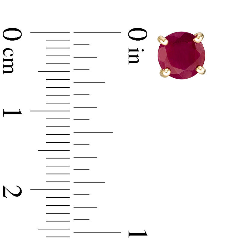6.0mm Ruby Solitaire Stud Earrings in 10K Gold Zales
