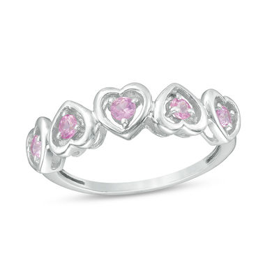 Bezel CZ Hearts Size 2-5 Baby Toddler Kids Ring Sterling