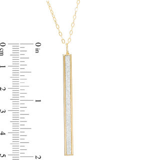 Glitter Vertical Bar Drop Pendant in 10K Gold | Zales