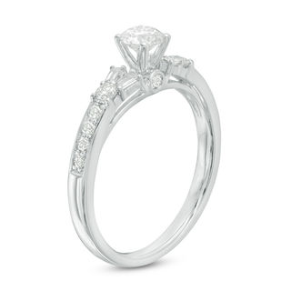 5/8 CT. T.W. Diamond Tri-Sides Engagement Ring in 14K White Gold | Zales