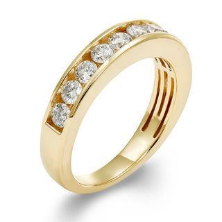 1 CT. T.W. Certified Diamond Eleven Stone Anniversary Band in 14K Gold ...
