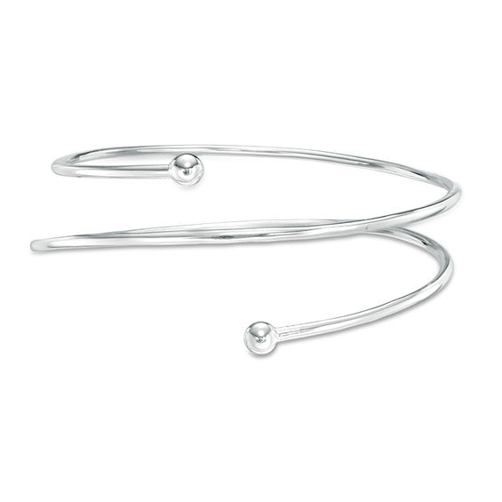 Double Ball Wrap Bangle in Sterling Silver - 8.0" | Zales