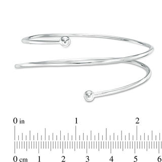 Double Ball Wrap Bangle in Sterling Silver - 8.0" | Zales
