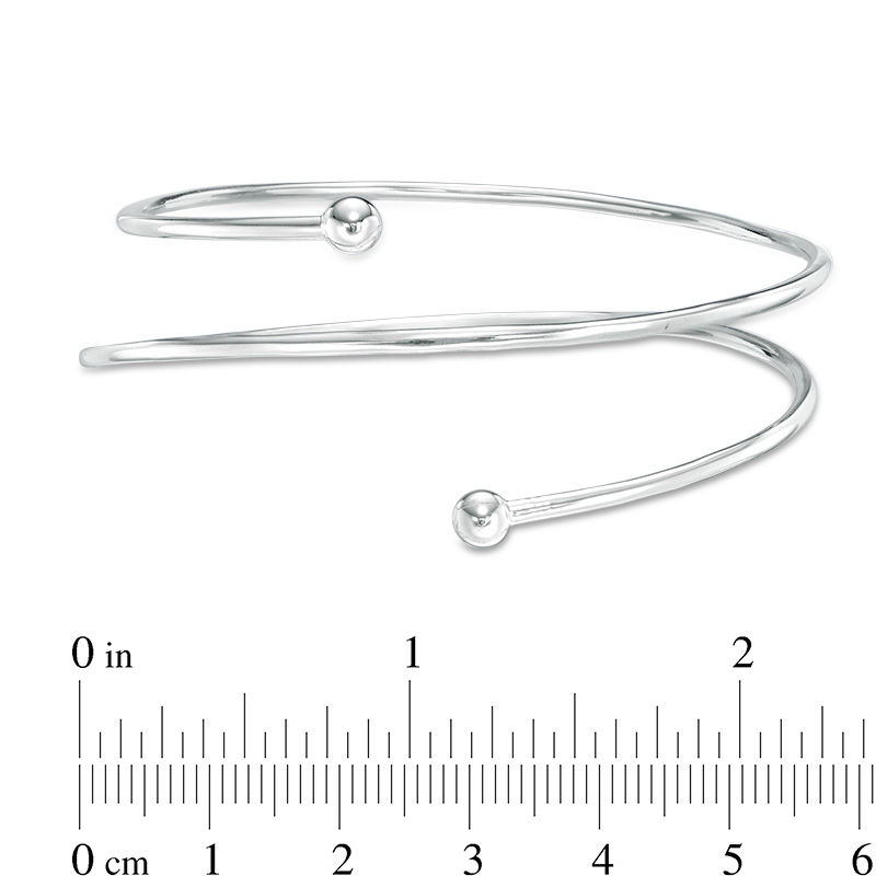Double Ball Wrap Bangle in Sterling Silver - 8.0" | Zales