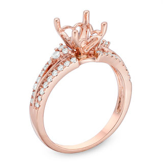 3/8 CT. T.W. Diamond Tri-Sides Semi-Mount in 14K Rose Gold | Zales