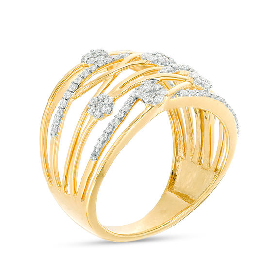 1/2 CT. T.W. Diamond Layered Orbit Ring in 14K Gold | Zales