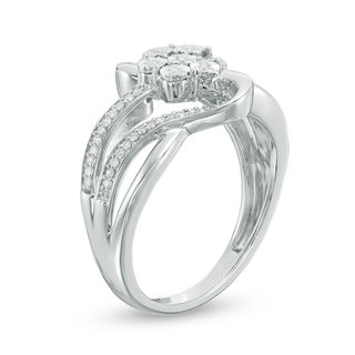 1/6 CT. T.W. Diamond Composite Bypass Ring in Sterling Silver | Zales