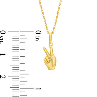 Peace Hand Pendant in Sterling Silver with 14K Gold Plate | Zales