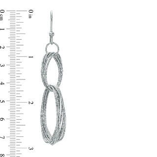 Diamond-Cut Interlocking Ellipses Drop Earrings in Sterling Silver | Zales