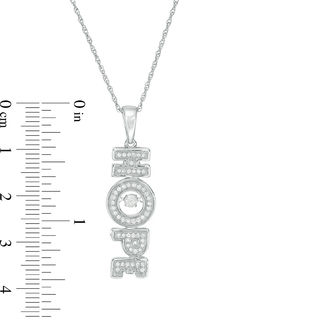 0.24 CT. T.W. Diamond Sideways "HOPE" Pendant in Sterling Silver | Zales