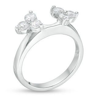3/4 CT. T.W. Diamond Tri-Sides Solitaire Enhancer in 14K White Gold | Zales