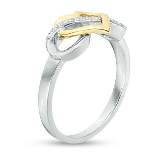 Diamond Accent Interlocking Infinity and Heart Ring in Sterling Silver ...