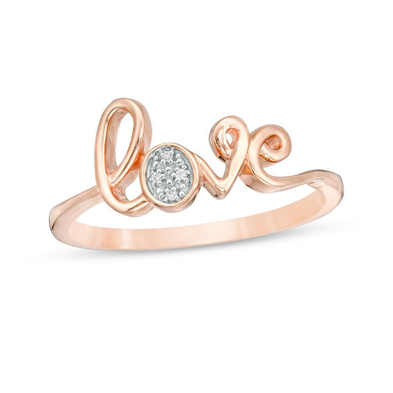 Love Word Diamond Ring