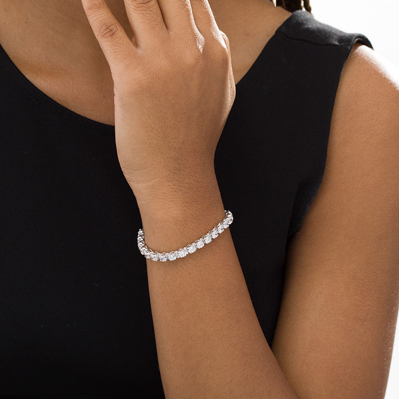9 Ct T W Champagne Diamond Tennis Bracelet In 10k White Gold Tennis