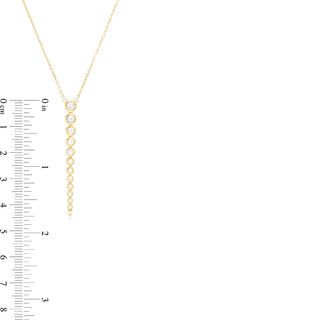 1/2 CT. T.W. Diamond Bezel-Set Graduated Drop Necklace in 10K Gold | Zales