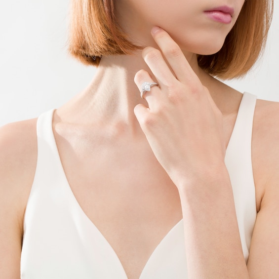 1 CT. T.W. Pear-Shaped Diamond Frame Vintage-Style Pinched Shank ...