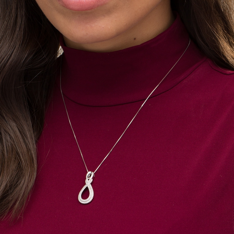 1/2 CT. T.W. Diamond Double Infinity Loop Pendant in 10K White Gold | Zales