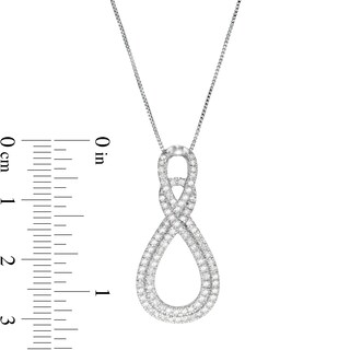 1/2 CT. T.W. Diamond Double Infinity Loop Pendant in 10K White Gold | Zales