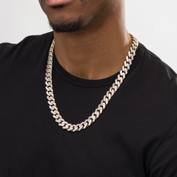 13.5mm Diamond-Cut Curb Chain Necklace in 14K Two-Tone Gold - 24 13.5mm Diamond-Cut Curb Chain Necklace in 14K Two-Tone Gold - 24