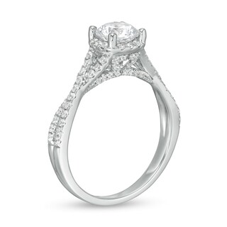 Zales Private Collection 1-1/3 CT. T.W. Certified Diamond Frame Twist ...