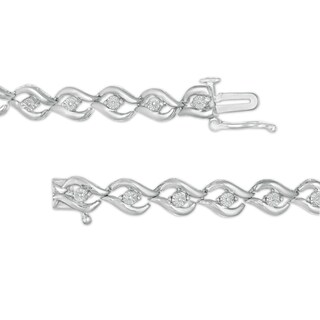 1/10 CT. T.W. Diamond Flame Link Bracelet in Sterling Silver - 7.25 ...