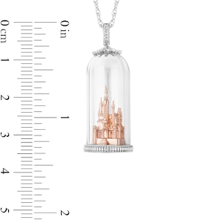 Enchanted Disney Princess Diamond Accent Castle in Glass Dome Pendant ...