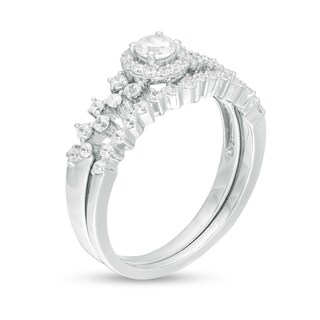 5/8 CT. T.W. Diamond Frame Scatter Bridal Set in 10K White Gold | Zales