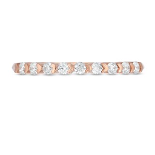 1/4 CT. T.W. Diamond and Alternating Sideways Hearts Stackable Band in ...
