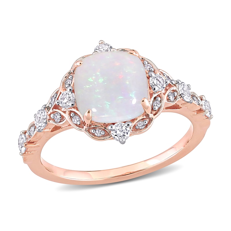 Opal Rose Gold Engagement Rings