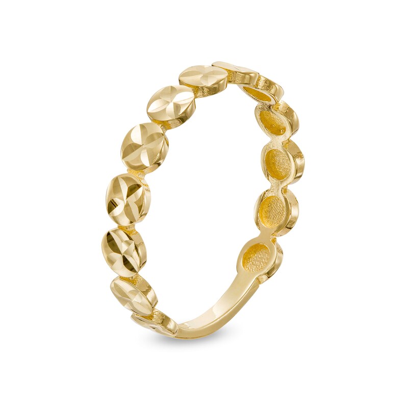 Multi-Finish Graduated Disc Stackable Band in 10K Gold | Zales